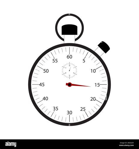 Stopwatch Isolated On White Background Vector Chronometer Time Timer Countdown Measurement