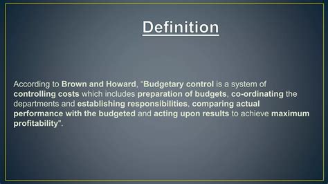 Budgetary Control Pptx Business Accounting And Finance Business