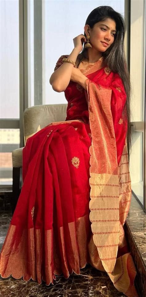 Sai Pallavi Looks Ravishing In A Red Saree At Shyam Singha Roy Success Meet Saree Look