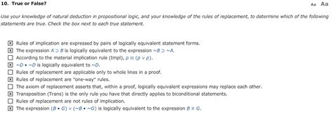 Solved True Or False Aa Aa Use Your Knowledge Of Chegg