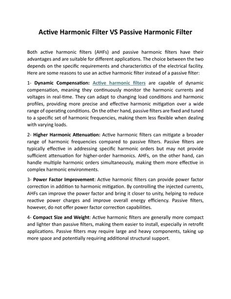 Ppt Active Harmonic Filter Vs Passive Harmonic Filter Powerpoint