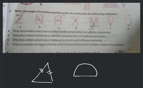Write The Angle Of Rotation And The Order Of Rotation For The Followin