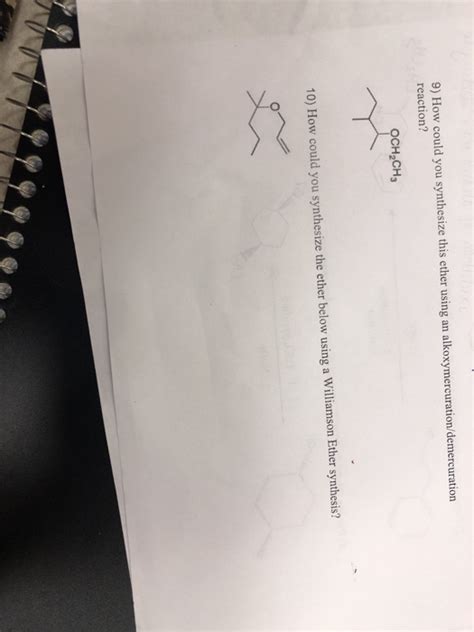 Solved 9 How Could You Synthesize This Ether Using