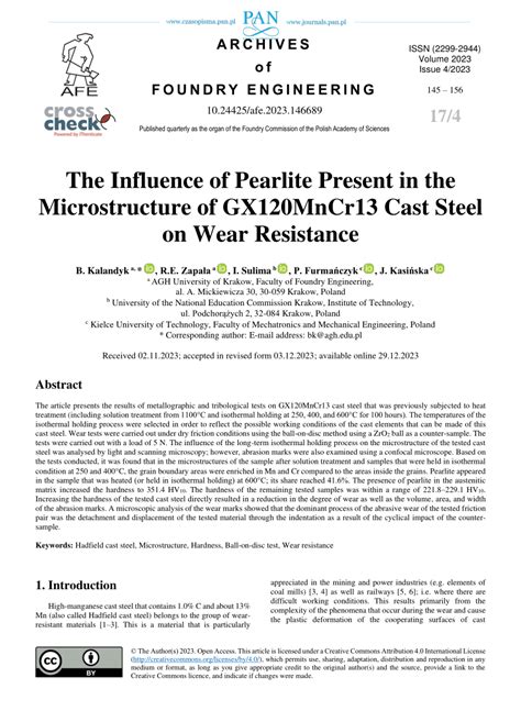 Pdf The Influence Of Pearlite Present In The Microstructure Of