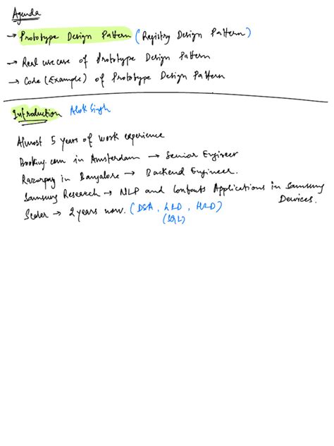 Prototype And Registry Design Pattern Notes By Udhayakumar Pdf