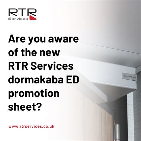 Are You Aware Of The New Dormakaba Ed Promotional Sheet Rtr Services