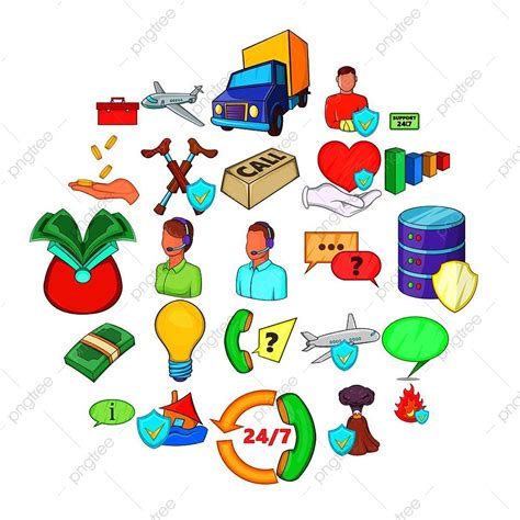 Set Cartoon Vector Png Images Belay Icons Set Vector Cartoon Belay
