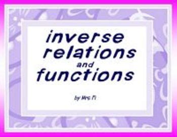 Functions Lesson Inverse Relations And Functions By Imagine You Love Algebra