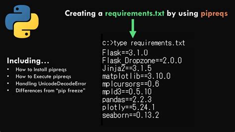 python creating a requirements txt by using pipreqs youtube