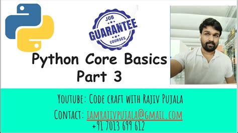 3 Python Basics Part 3 Youtube