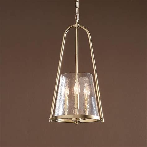 Kichler Nerine 3 Light Foyer Pendant With Hammered Glass In Champagne