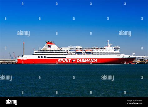 Transportation And Shipping The Spirit Of Tasmania Berthed At Station