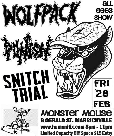 All Ages Diy Show With Wolfpack Punish Snitch Trial