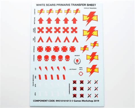 Warhammer 40k White Scars Transfer Sheet