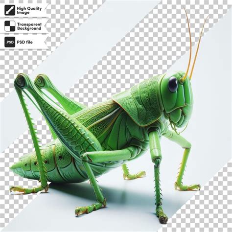 Premium Psd A Green Grasshopper With A Picture Of A Grasshopper On