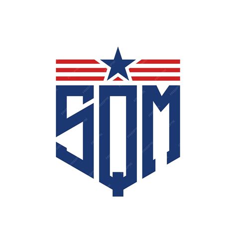 Premium Vector Patriotic Sqm Logo With Star And American Flag Straps Letter Sqm Logo With Usa Flag