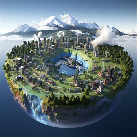 premium photo global optimisation model landscape in world economic
