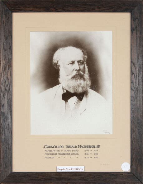 Photograph Macpherson Dugald Jp Framed Portrait Of Councillor