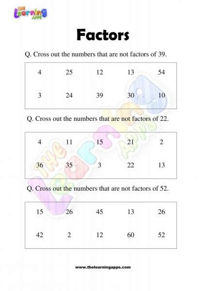 Download Factors Worksheets For Grade 3 The Learning Apps