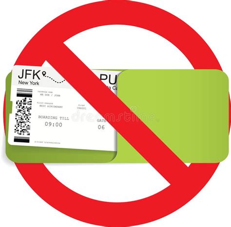 Red Stop Sign And Boarding Pass Ticket Stock Vector Illustration Of