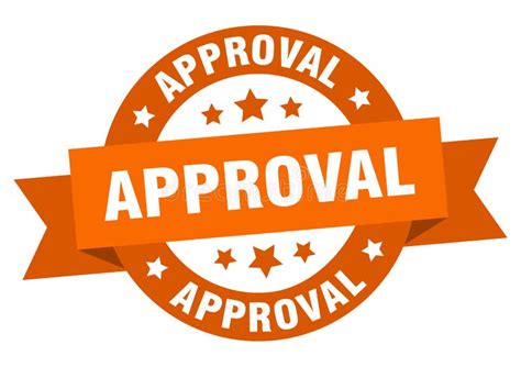 Approval Round Ribbon Isolated Label Approval Sign Stock Vector