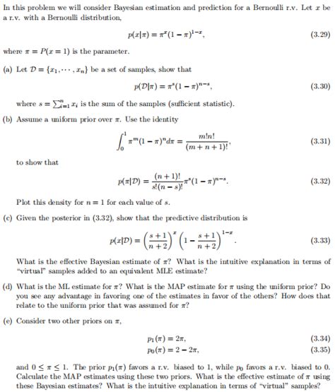 Solved In This Problem We Will Consider Bayesian Estimation Chegg