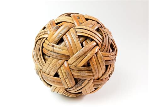 Sepak Takraw Ball Made Of Woven Rattan Isolated On White Background