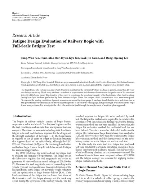 Fatigue Design Evaluation Of Railway Bogie With Fu Pdf Fatigue Material Strength Of