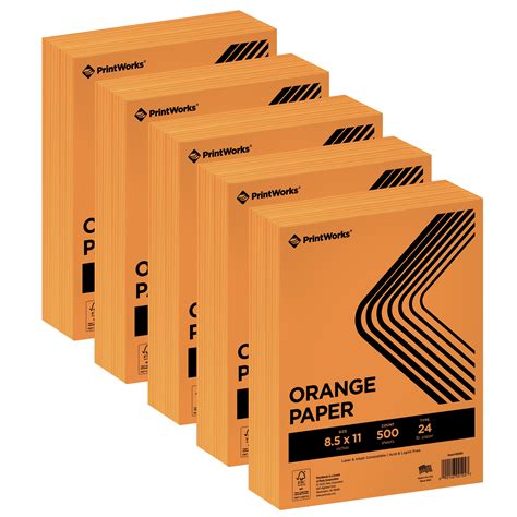 Printworks Premium Bright Orange Colored Paper 8 5 X 11 24 Lb 89