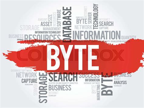 Byte Word Cloud Stock Vector Colourbox