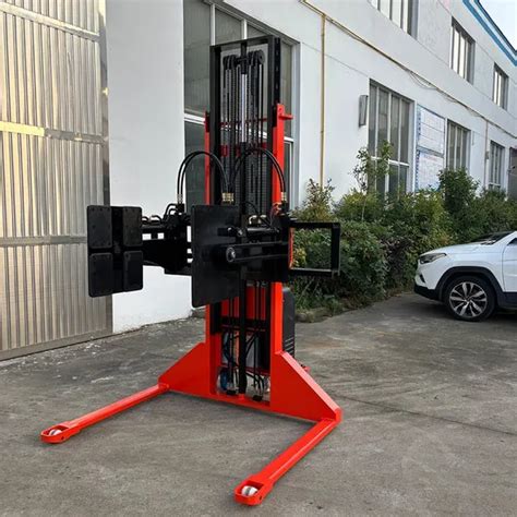 Mini Bale Handler 100kg Semi Electric Stacker With Bale Clamp