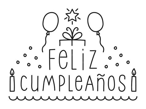 Ilustração Vetorial De Letras De Feliz Cumpleaños Vetor Premium