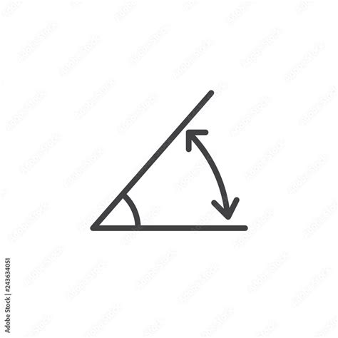 Degrees Angle Line Icon Linear Style Sign For Mobile Concept And Web