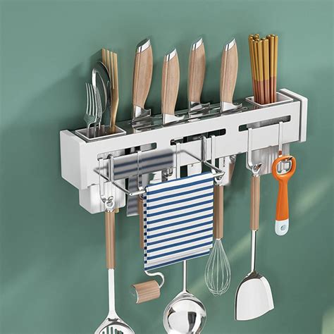 Jaugufiy Kitchen Wall Mount Utensil Rack Utensil Wall