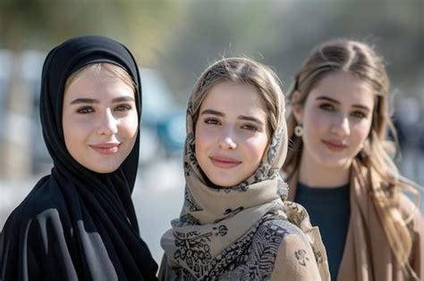 Three Women Friends Going Out In Dubai Girls Wearing The United Arab