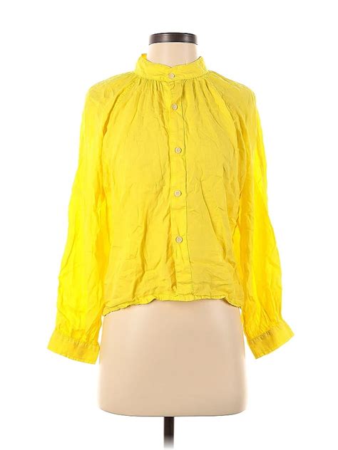 Mother 100 Cotton Yellow Long Sleeve Blouse Size S 56 Off Thredup