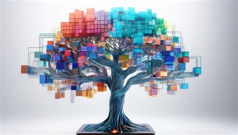 Glowing Tree Made Of Colorful Code Blocks Symbolizes Modular