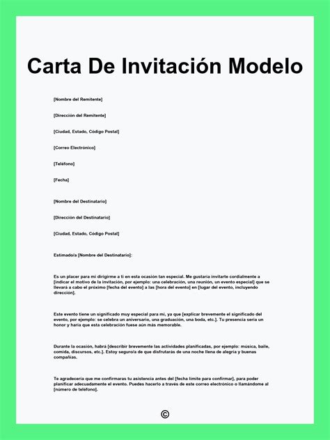 Carta De Invitación Modelo