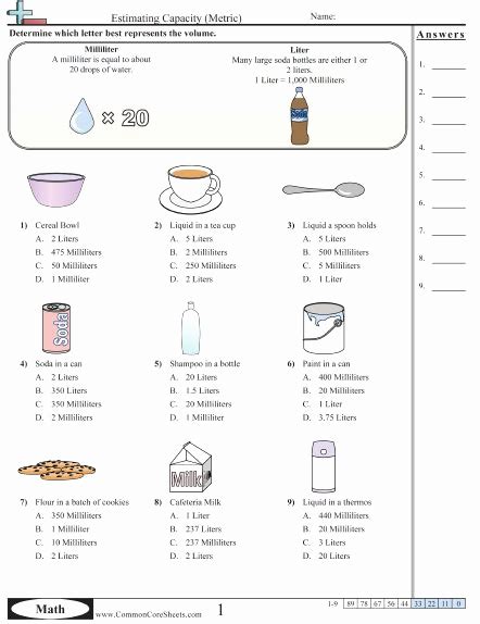 Capacity Conversion Worksheet New 3 2 Worksheets Simple Template Design