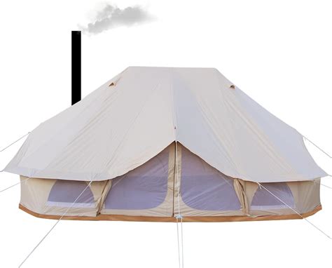 Playdo 6m 大型 4 季帆布牆帳篷蒙古包帳篷附爐灶插孔 適合露營節日 尺寸 19 6 英吋 長 X 寬 13 1 英吋 X 高 9 8 英吋 約 19 6 X