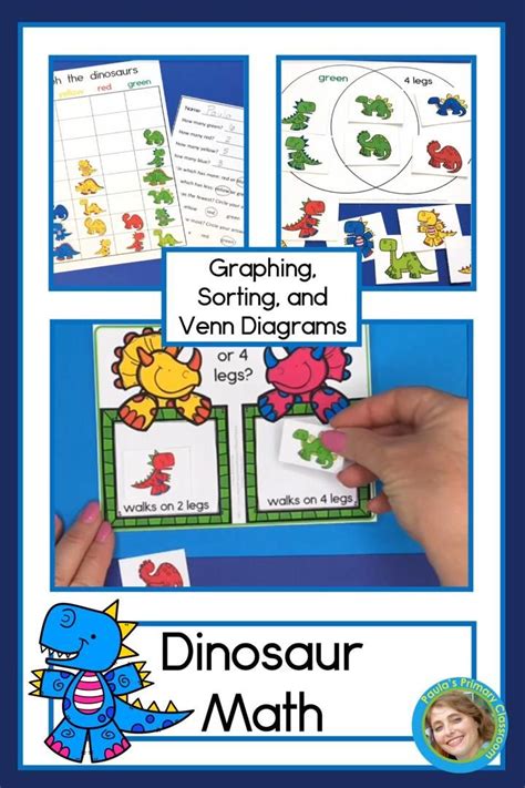 Dinosaur Math Graphing Sorting And Venn Diagram Centers Etsy [video] [video] Kindergarten