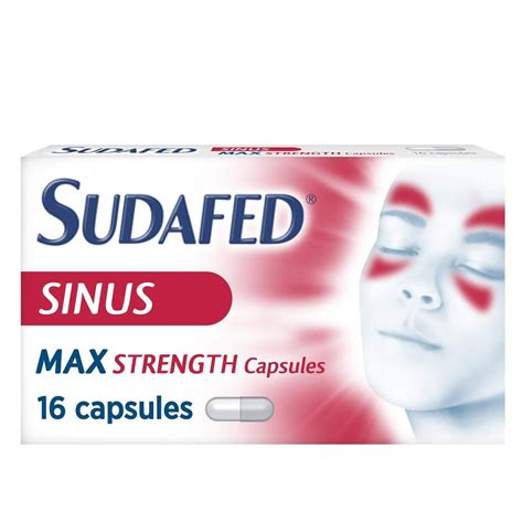 Sudafed Sinus Max Strength Capsules Pack Of 16