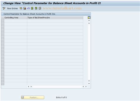 PCA BILA SAP Tcode Customizing Bal Sheet Accounts In PCs
