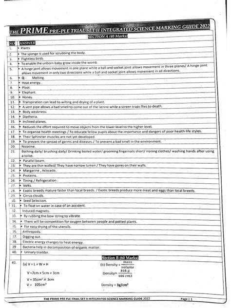 Prime Pre Ple Set 2 Sci Marking Guide Pdf