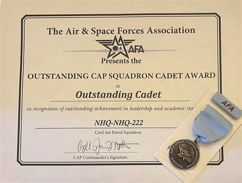 Afas Cap Outstanding Squadron Cadet Recognition Civil Air Patrol