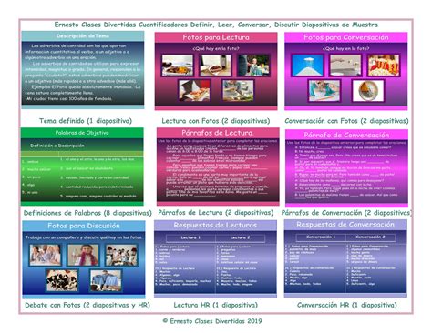 Quantifiers Define Read Converse Discuss Spanish Ppt Teaching