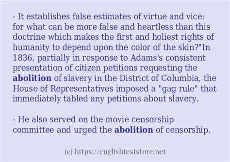 Abolition Sentence Examples Englishteststore Blog