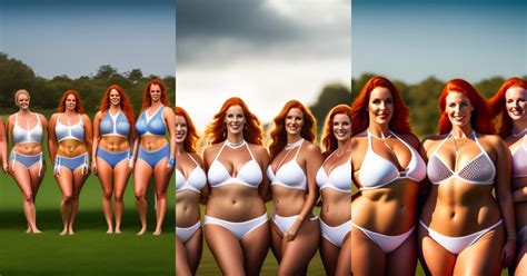 Lexica A Group Of Unique Symmetrical Smiling Plus Size Redhead White