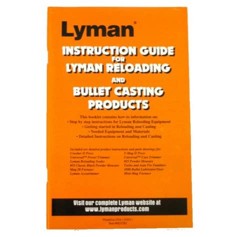 Lyman Reloading And Cast Bullet User Guide
