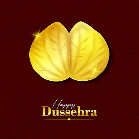 Premium Vector Gold Dussehra Leaf For Happy Dussehra Festival